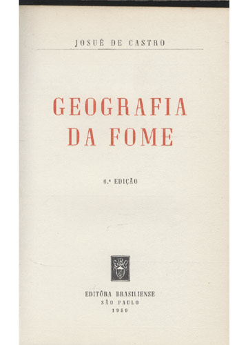 Sebo do Messias Livro - Geografia da Fome