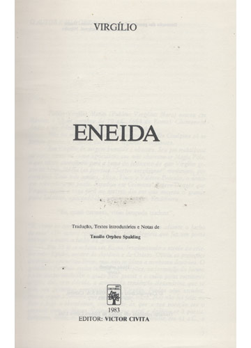 Sebo do Messias Livro - Eneida