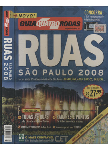 Sebo do Messias Livro - Guia Quatro Rodas - Ruas São Paulo 2008 - Com Mapa