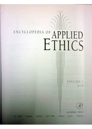 Sebo do Messias Livro - Encyclopedia of Applied Ethics - 4 Volumes