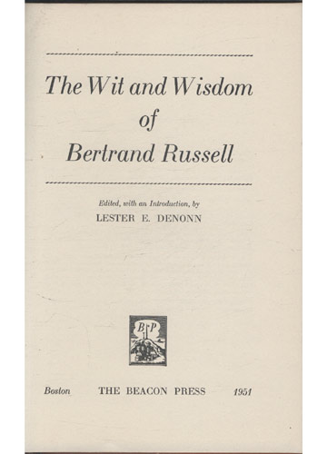 Sebo do Messias Livro - The Wit and Wisdom of Bertrand Russell