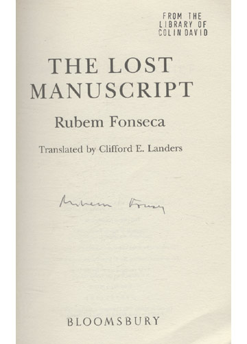 Sebo do Messias Livro - The Lost Manuscript - Assinado pelo Autor