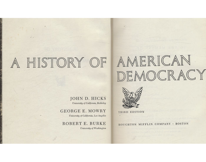 Sebo do Messias Livro - A History of American Democracy