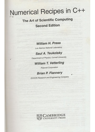 Sebo do Messias Livro - Numerical Recipes in C++