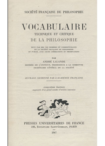 André Lalande Vocabulaire | Le Vocabulaire Philosophique De Lalande – DGDE
