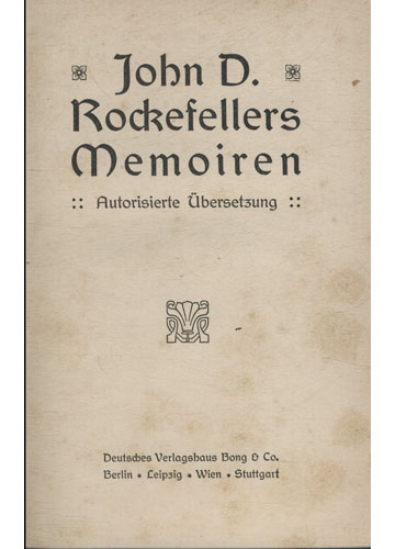 Sebo do Messias Livro - John D. Rockefellers Memoiren