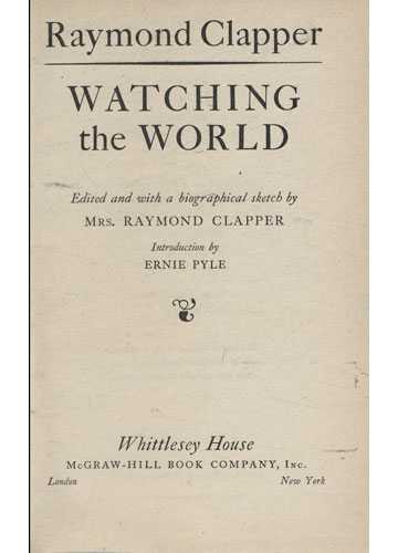 Sebo do Messias Livro - Watching The World - 1934-1944