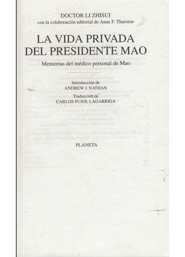 Sebo do Messias Livro - La Vida Privada del Presidente Mao