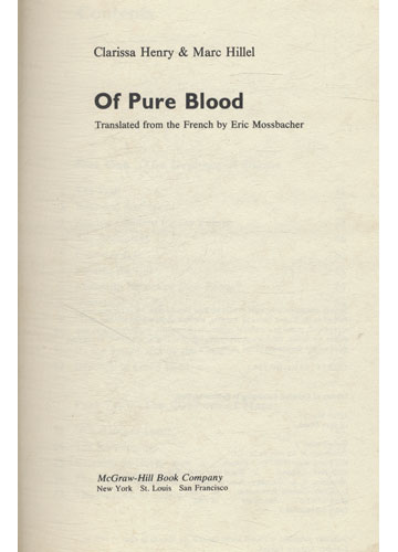 Sebo do Messias Livro - Of Pure Blood