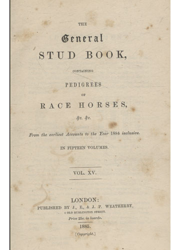 Sebo do Messias Livro - The General Stud Book - Volume 15