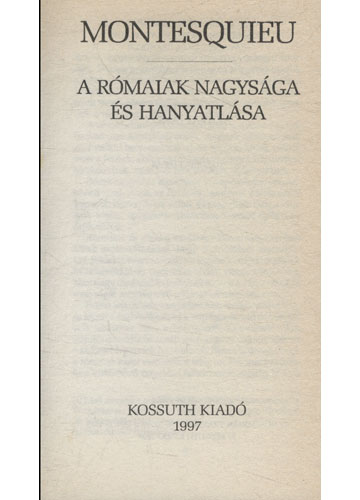 Sebo do Messias Livro - A Rómaiak Nagysága És Hanyatlása