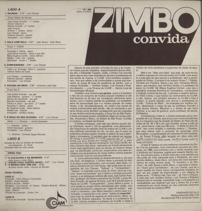 Sebo do Messias LP - Zimbo Trio - Zimbo Convida *autografado*