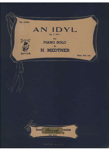 Sebo do Messias Livro - Medtner - An Idyl opus 7 nº.1 - Partitura