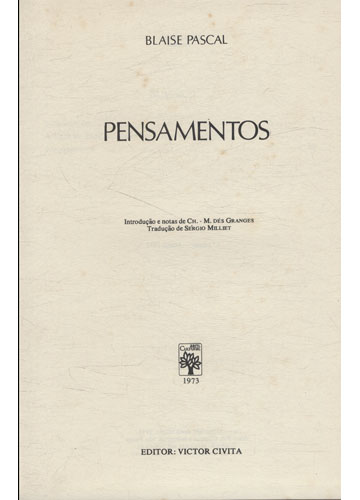 Sebo do Messias Livro - Pascal - Os Pensadores