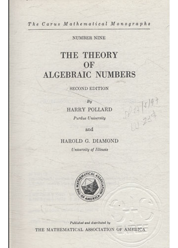 Sebo do Messias Livro - The Theory of Algebraic Numbers