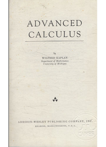 Sebo do Messias Livro - Advanced Calculus - Com Ex-Libris