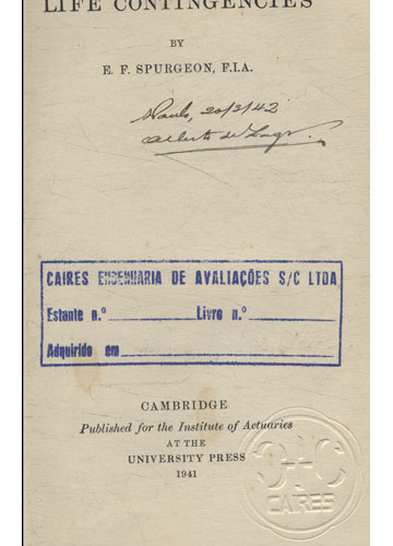 Sebo do Messias Livro - Life Contingencies