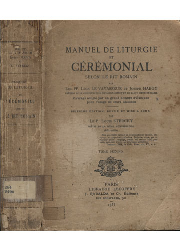 Sebo do Messias Livro - Manuel de Liturgie et Cérémonial Selon le Rit ...