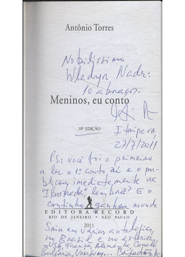 Sebo do Messias Livro - Meninos eu conto - Com dedicatória do Autor