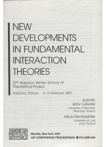 Sebo do Messias Livro - New Developments in Fundamental Interaction Theories