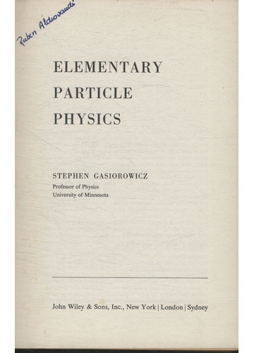 Sebo do Messias Livro - Elementary Particle Physics