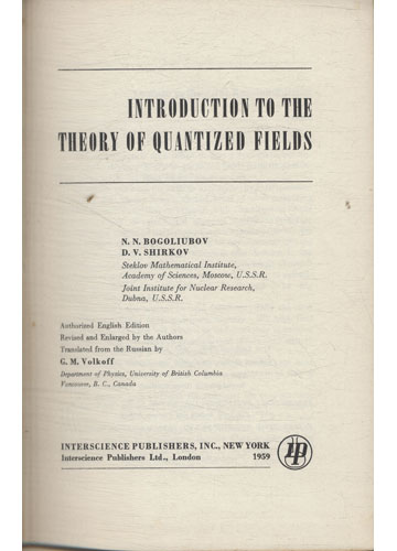 Sebo do Messias Livro - Introduction to the Theory of Quantized Fields