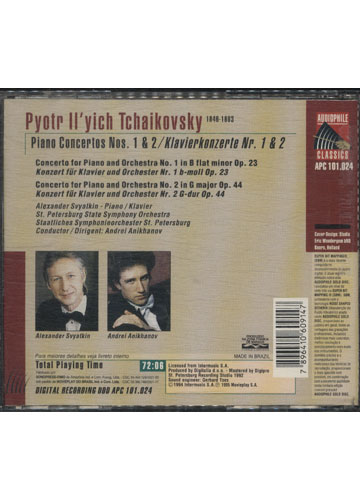 Sebo do Messias CD - Piano Concertos Nos. 1 & 2 Klavierkonzert Nr. 1 & 2