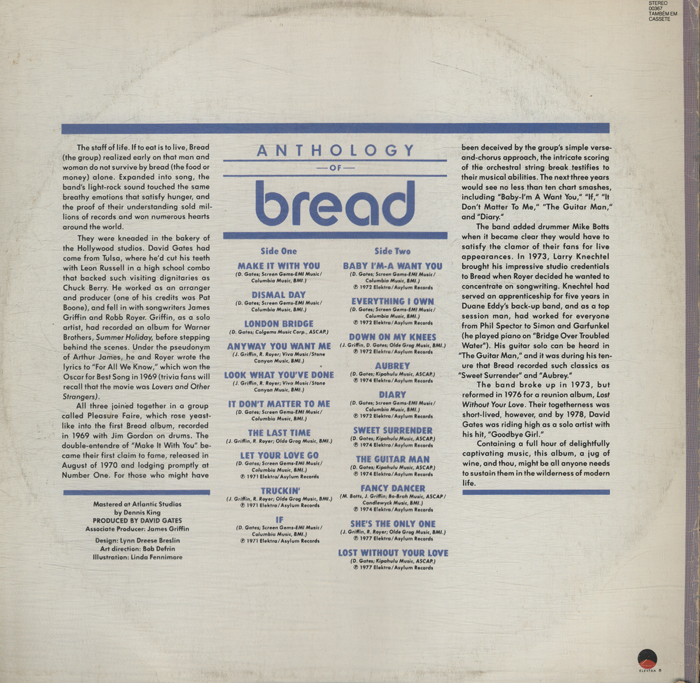 Sebo do Messias LP - Bread - Anthology of Bread