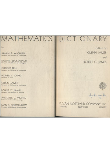 Sebo do Messias Livro - Mathematics Dictionary