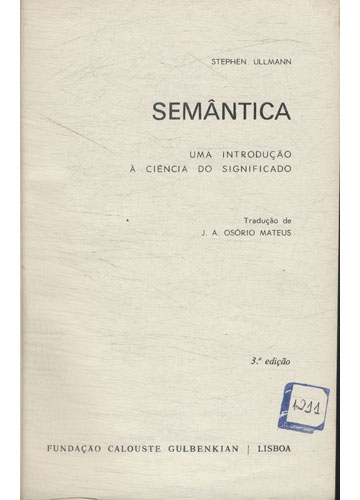 Sebo do Messias Livro - Semântica