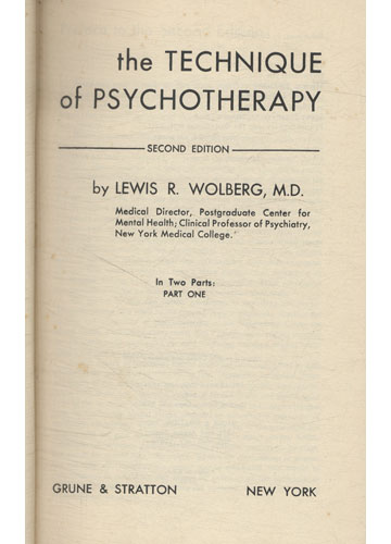 Sebo do Messias Livro - The Technique of Psychotherapy - 2 Volumes
