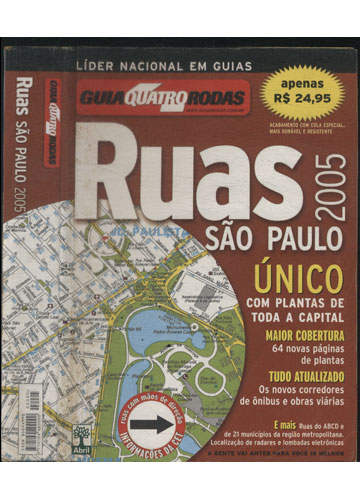 Sebo do Messias Livro - Ruas São Paulo 2005 - Guia Quatro Rodas - Com Mapa