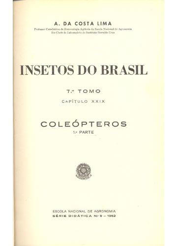 Sebo do Messias Livro - Insetos do Brasil - 7° Tomo - Capítulo XXIX ...