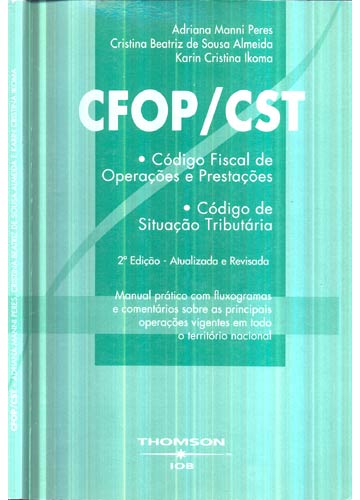 Sebo do Messias Livro - CFOP/CST - Código Fiscal de Operações e ...